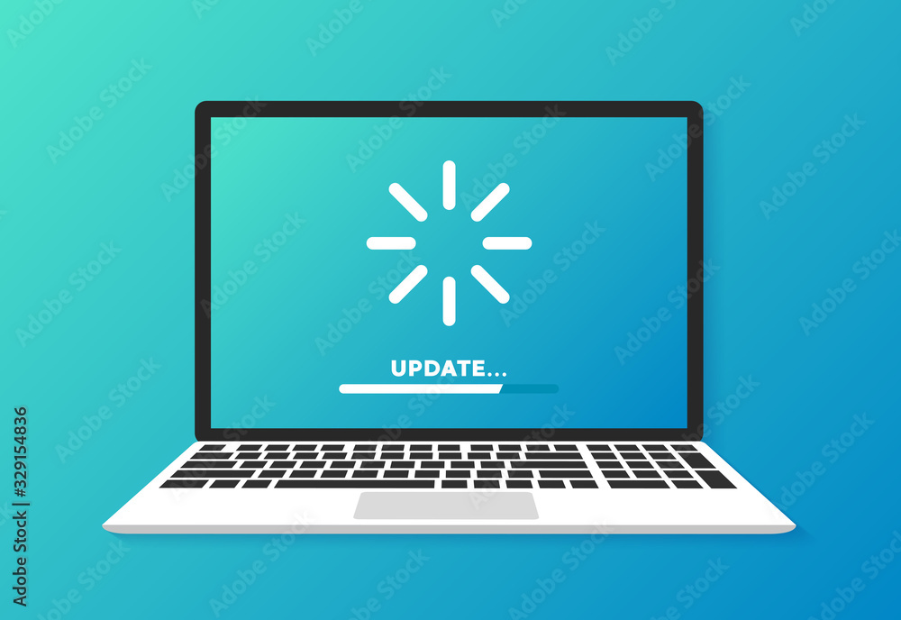 Progress bar and update on the screen. Vector illustration. Stock ...