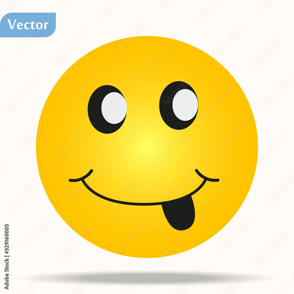 Smiling emoticon with happy eyes and rosy cheeks Stock Vector | Adobe Stock