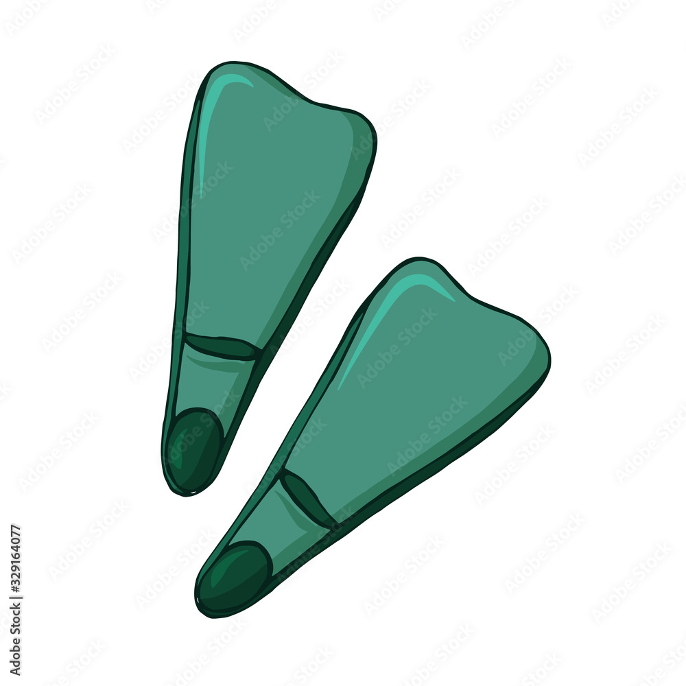 Hand drawn color flippers vector illustration Stock Vector | Adobe Stock