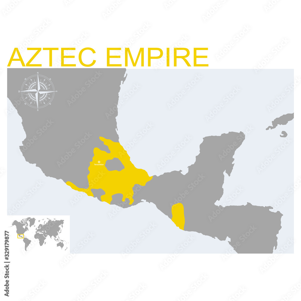 vector map of the Aztec Empire Stock Vector | Adobe Stock