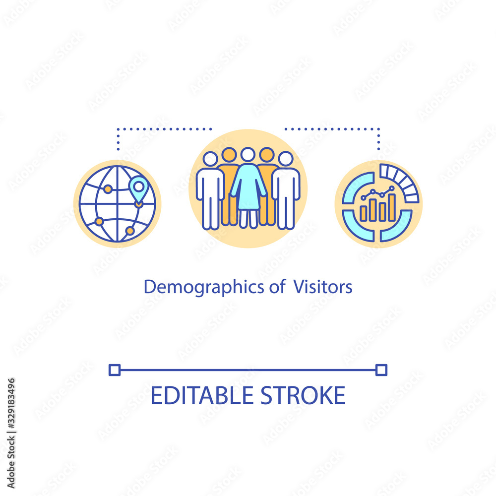 Visitors demographics concept icon. Audience parameters statistics idea ...