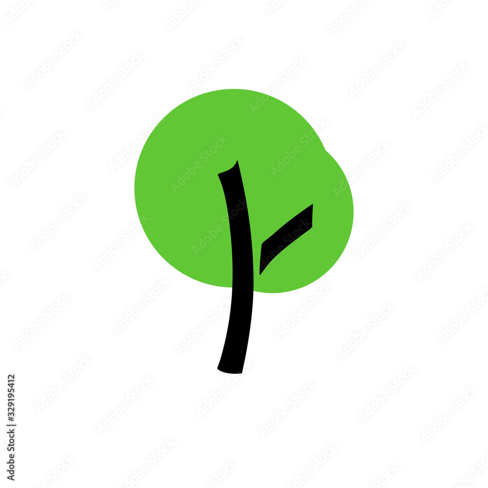 simple tree or Y letter alphabet logo icon web vector illustration ...