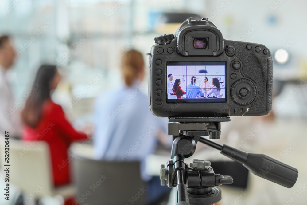 Filming of job interview with applicant in office Stock Photo | Adobe Stock