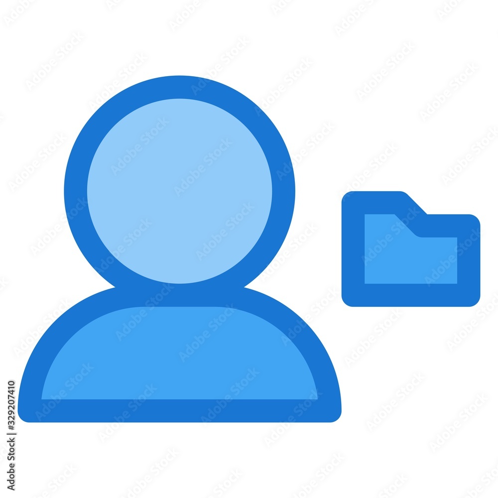 User private folder icon in flat style. Profile folder, file archive ...