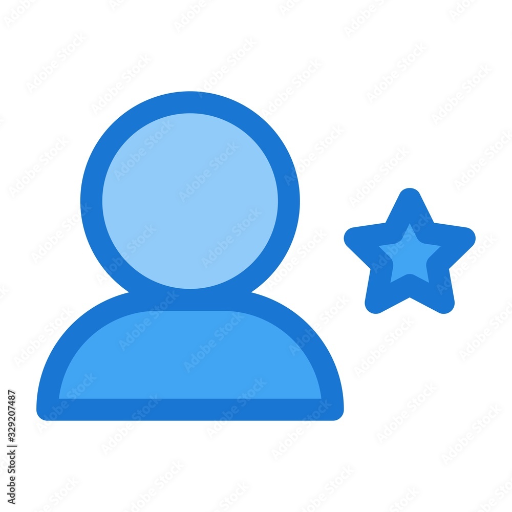 User icon with star sign in flat style. Favorite user icon. Social ...
