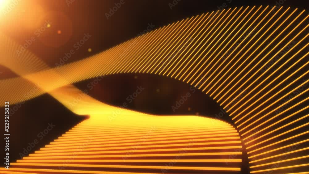 Abstract Moving Orange Line Pathway Crossing Waving Back and Forth - 4K ...