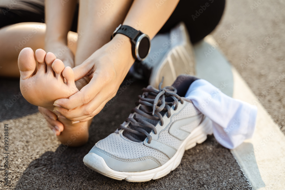 Running injury leg accident- sport woman runner hurting holding painful ...