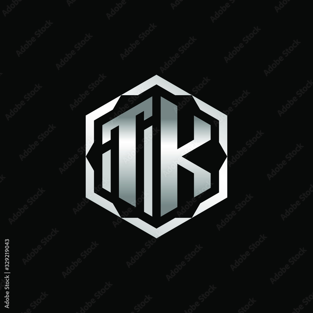 Initial Letters TK Hexagon Logo Design Stock Vector | Adobe Stock