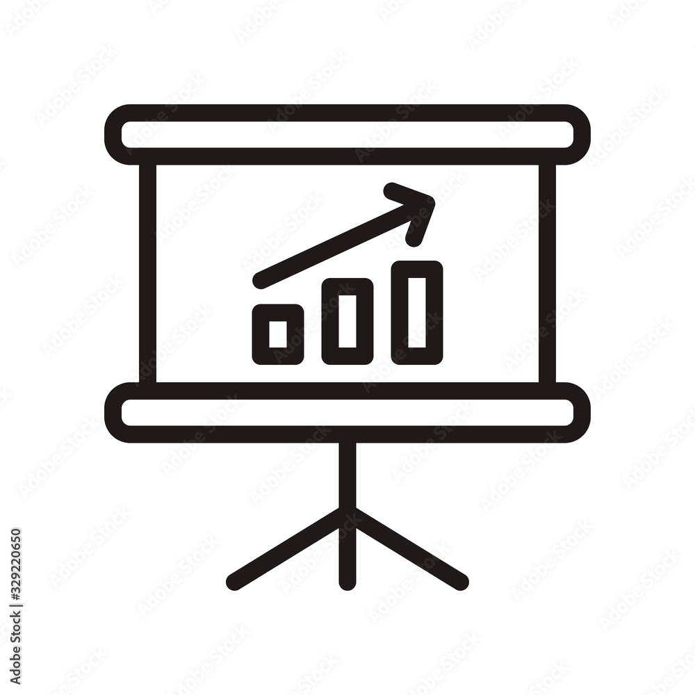 Presentation board icon. Vector graphic illustration. Suitable for ...