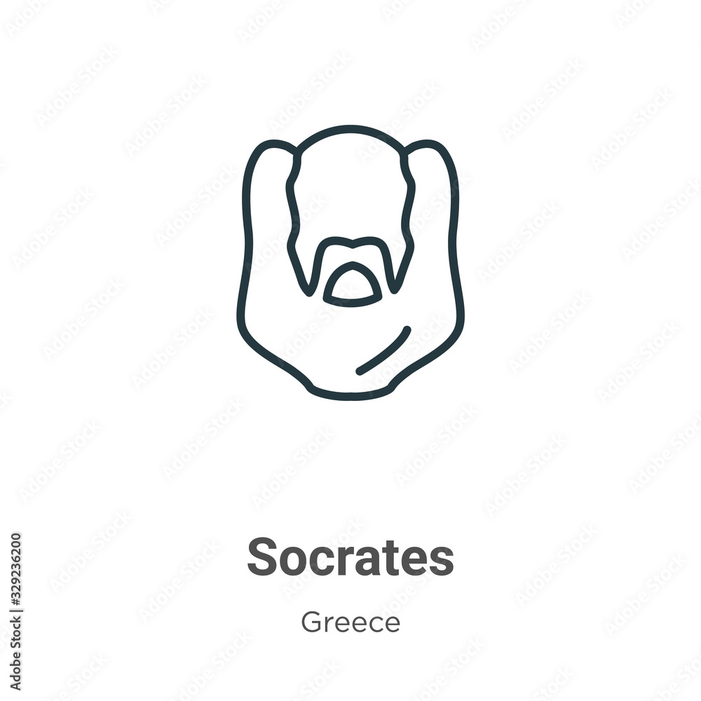 Socrates outline vector icon. Thin line black socrates icon, flat ...