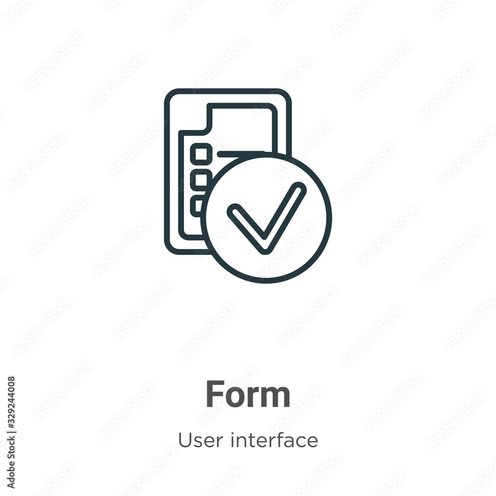 Form outline vector icon. Thin line black form icon, flat vector simple ...