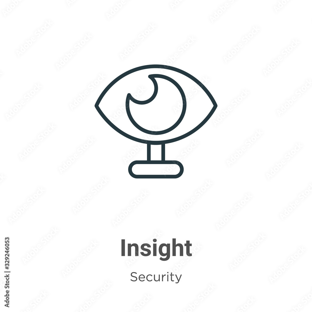 Insight outline vector icon. Thin line black insight icon, flat vector ...