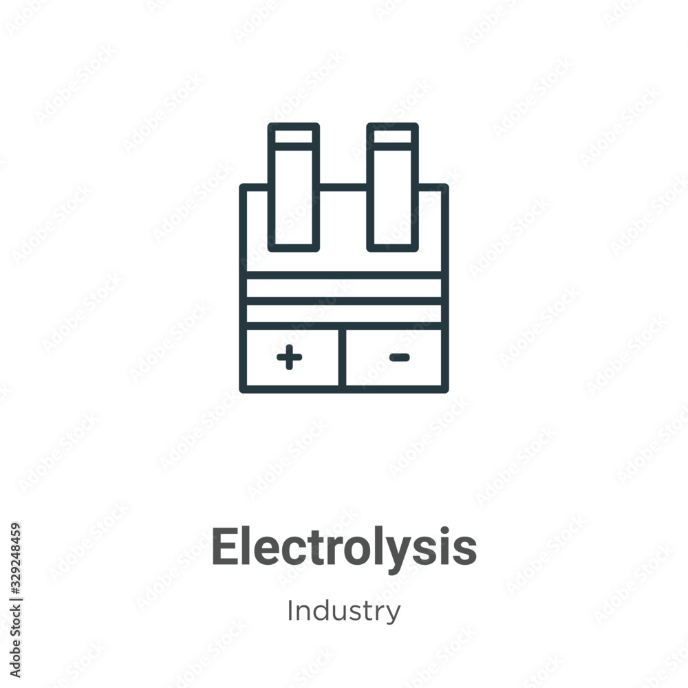 Electrolysis outline vector icon. Thin line black electrolysis icon ...