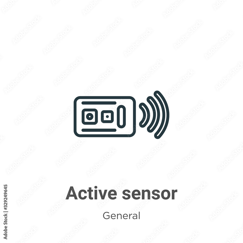 Active sensor outline vector icon. Thin line black active sensor icon ...