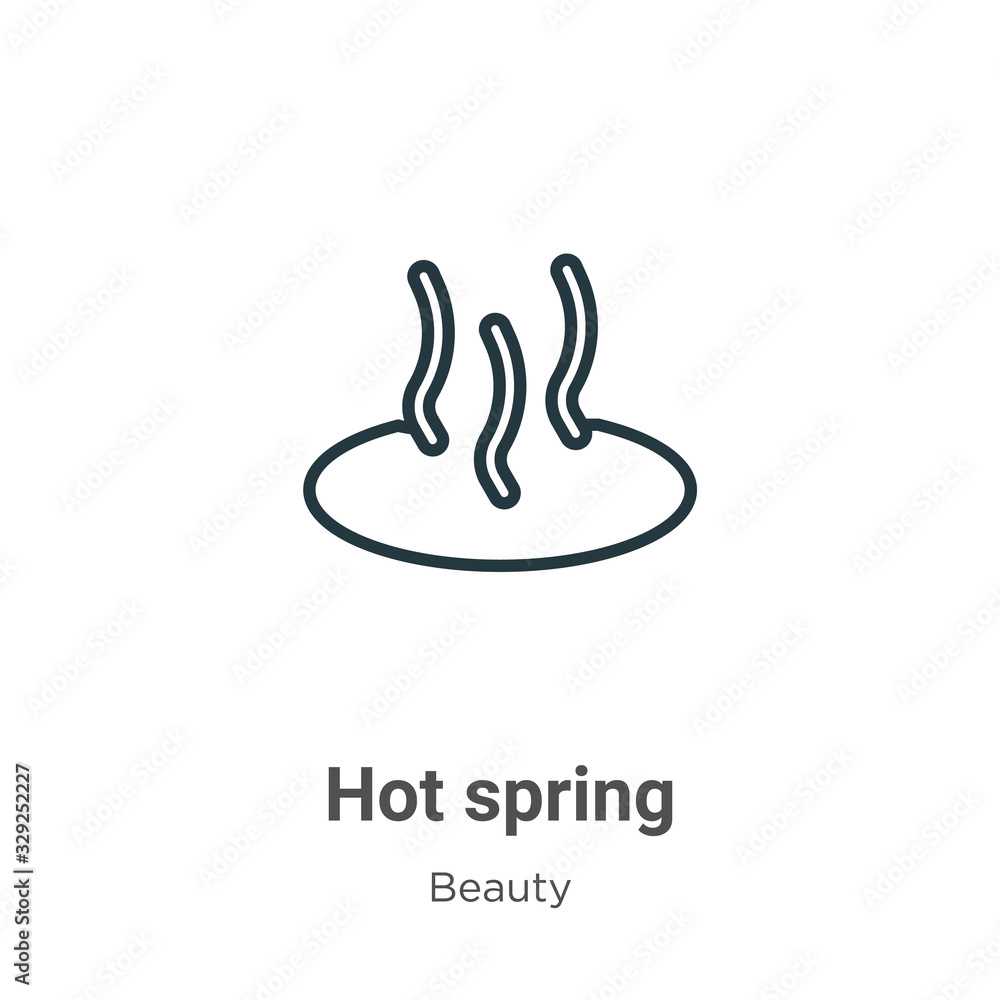 Vecteur Stock Hot spring outline vector icon. Thin line black hot ...