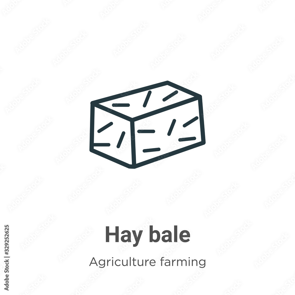 Hay bale outline vector icon. Thin line black hay bale icon, flat ...