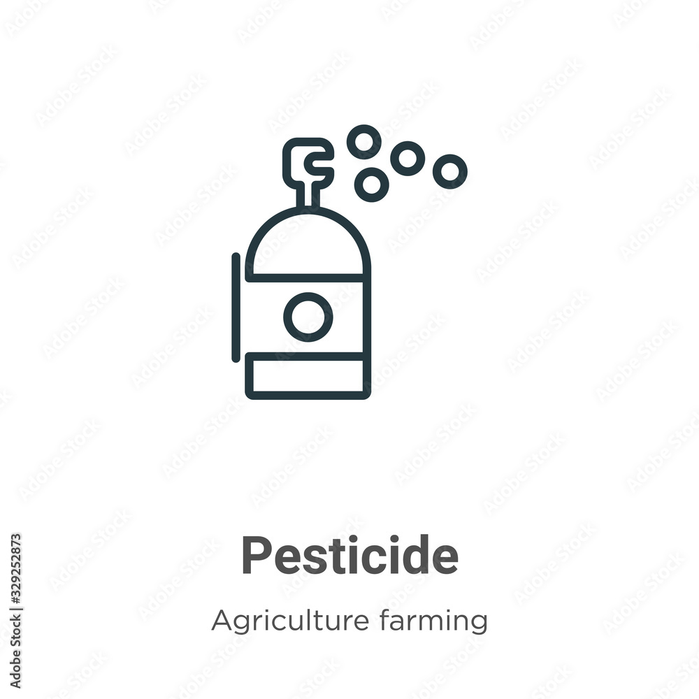 Pesticide outline vector icon. Thin line black pesticide icon, flat ...