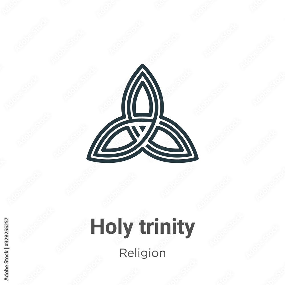 Holy trinity outline vector icon. Thin line black holy trinity icon ...