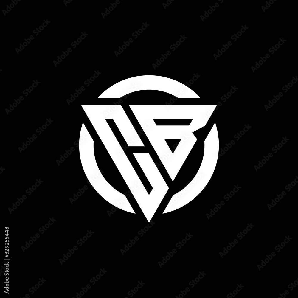CB logo with triangle shape and circle rounded design template Stock ...