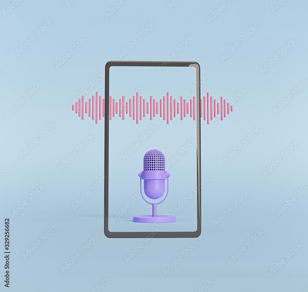 AI Personal assistant and voice recognition concept. sound wave and ...