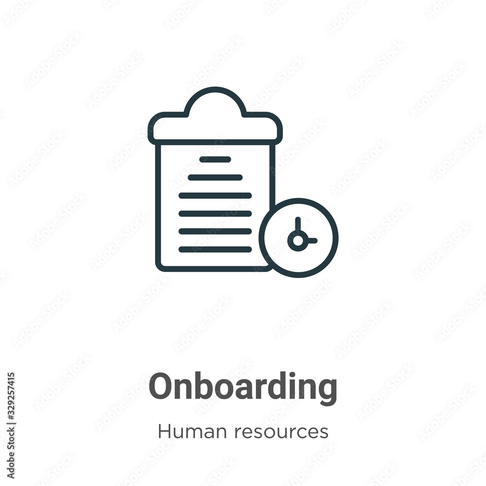 Onboarding outline vector icon. Thin line black onboarding icon, flat ...