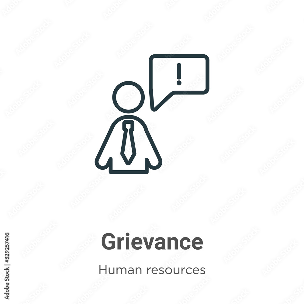 Grievance outline vector icon. Thin line black grievance icon, flat ...
