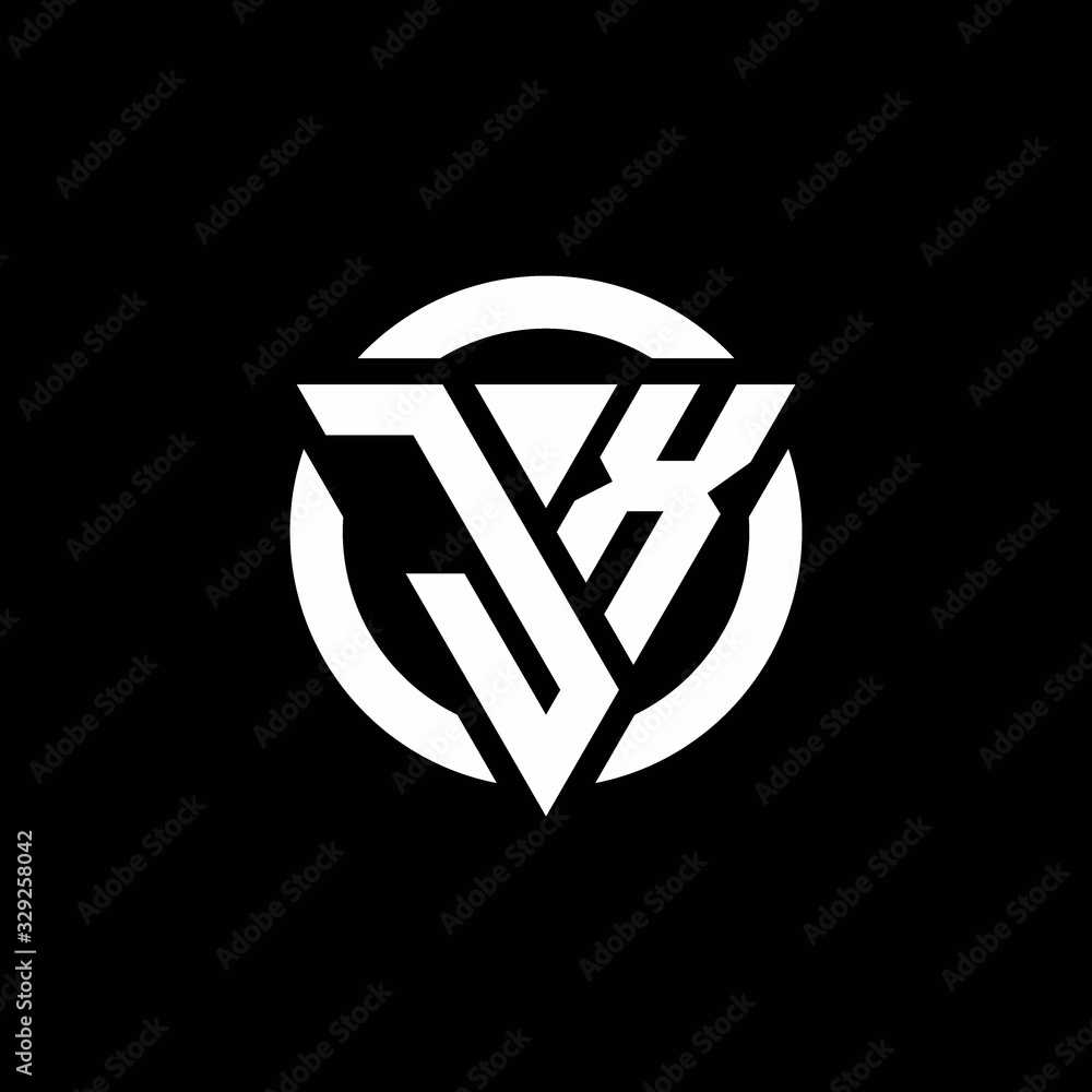 JX logo with triangle shape and circle rounded design template Stock ...