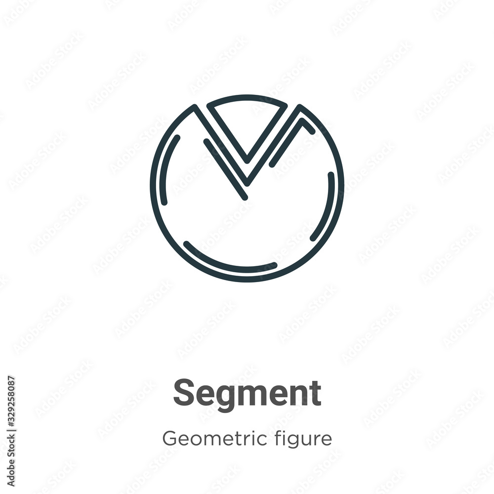 Segment outline vector icon. Thin line black segment icon, flat vector ...