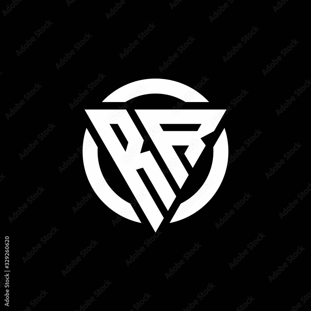 RR logo with triangle shape and circle rounded design template Stock ...