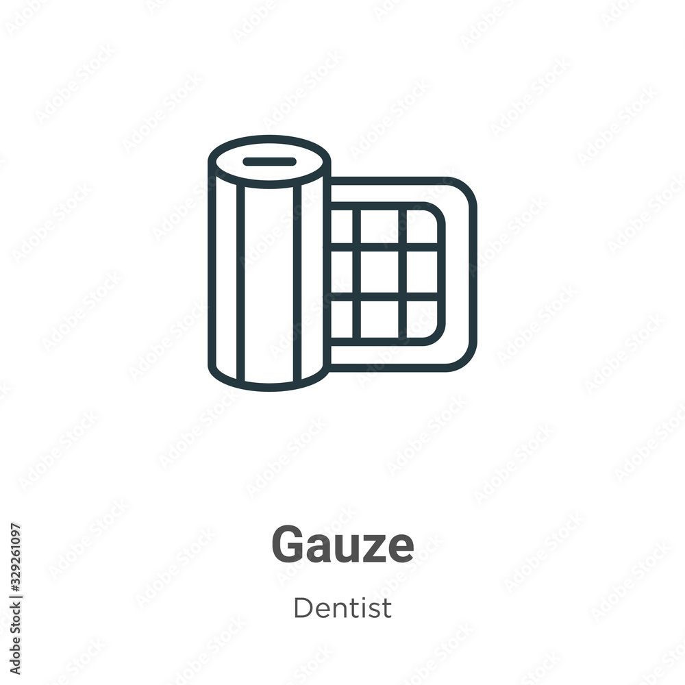 Gauze outline vector icon. Thin line black gauze icon, flat vector simple element illustration ...