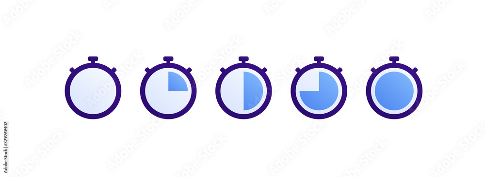 Progress bar ui and infographic element. Clock meter concept. Black and ...