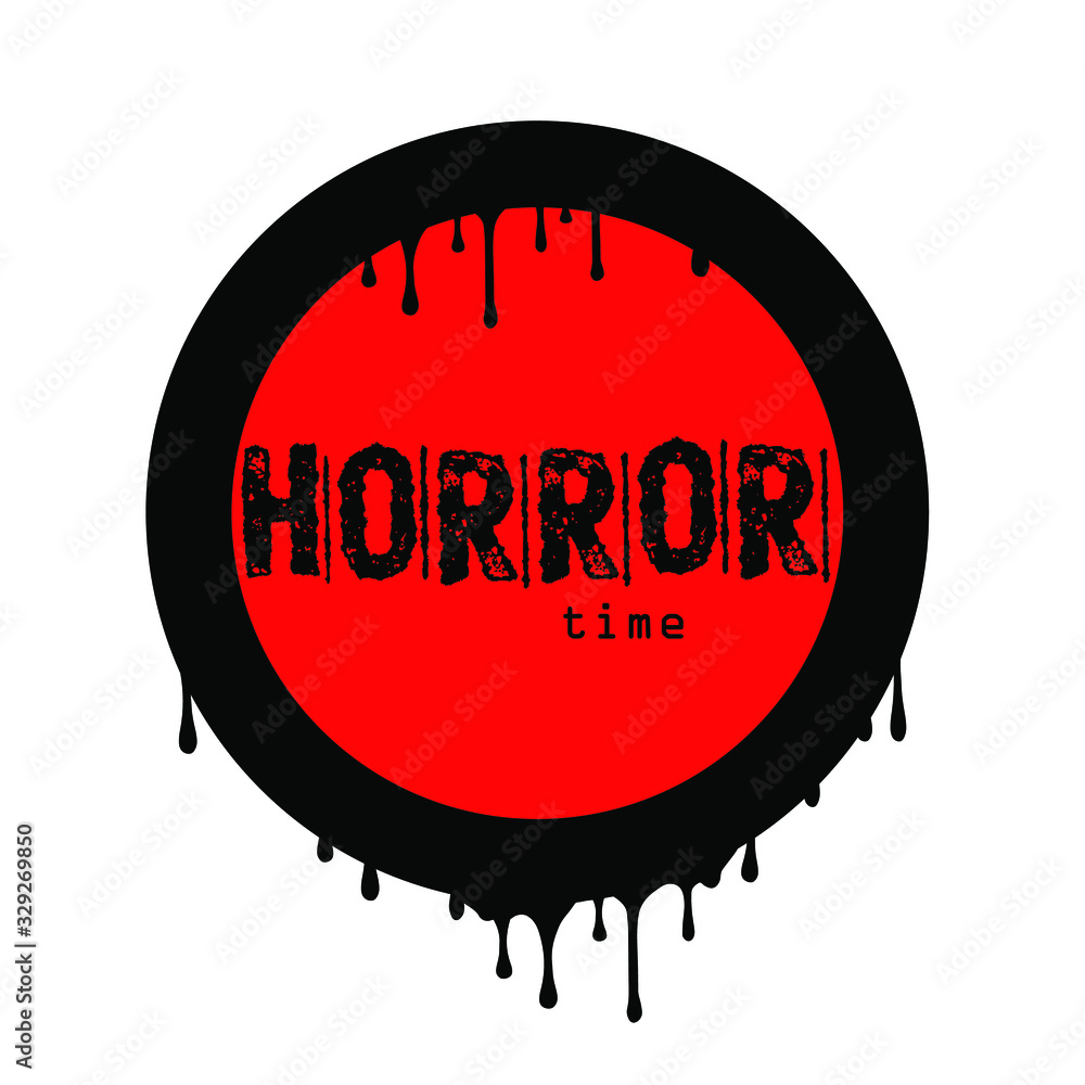 horror time sign on white background Stock Vector | Adobe Stock