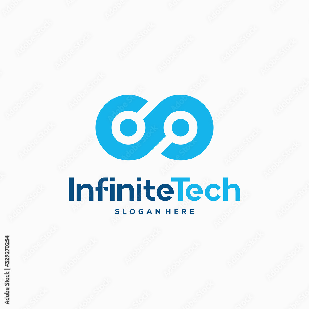 Infinity Technology logo designs concept vector, Pixel and Infinity ...