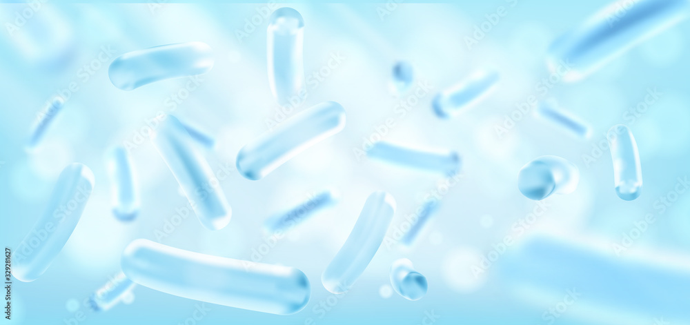 Probiotics Bacteria Vector illustration. Biology, Science background ...