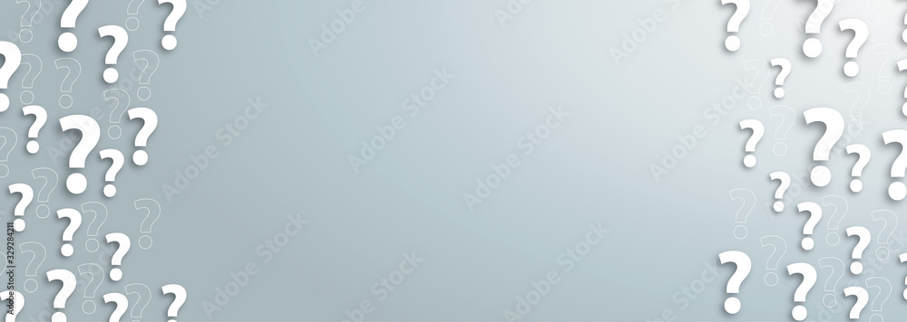 White Question Marks Gray Centre Header Stock Vector | Adobe Stock