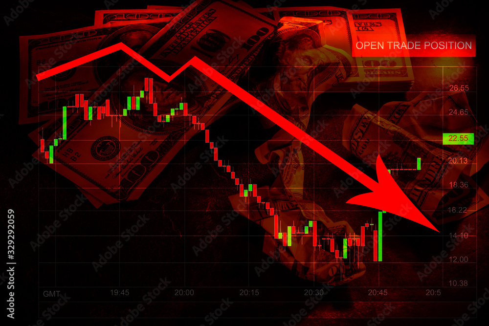Financial concept. graphs of financial crisis 2020, copy space Stock ...