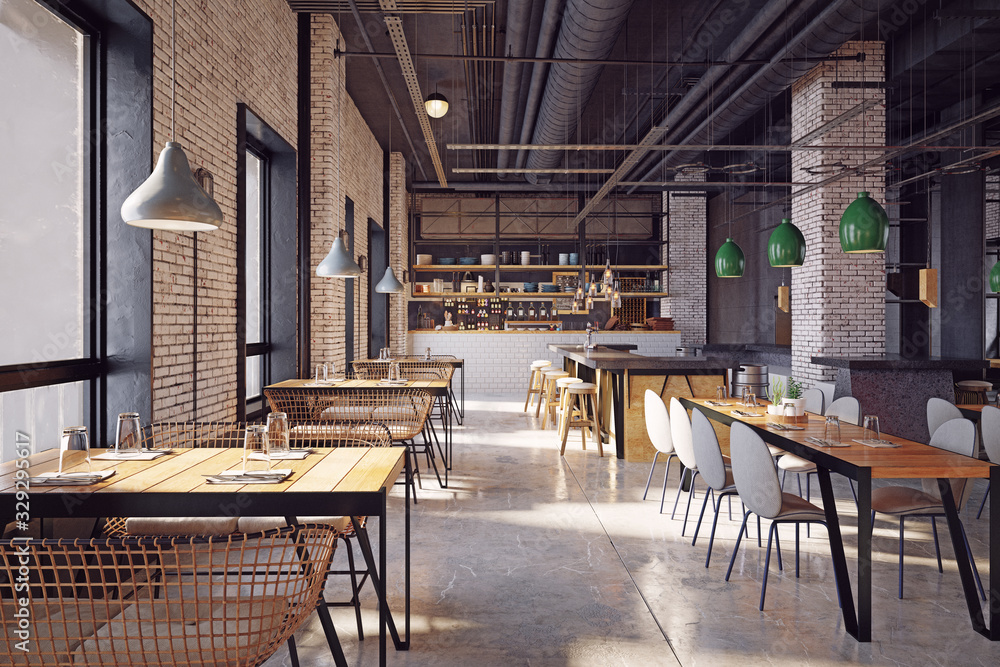 modern restaurant interior design Stock Photo | Adobe Stock