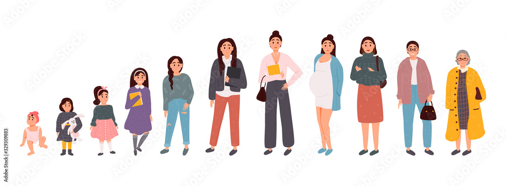 Life cycle stages of aging Stock Vector | Adobe Stock