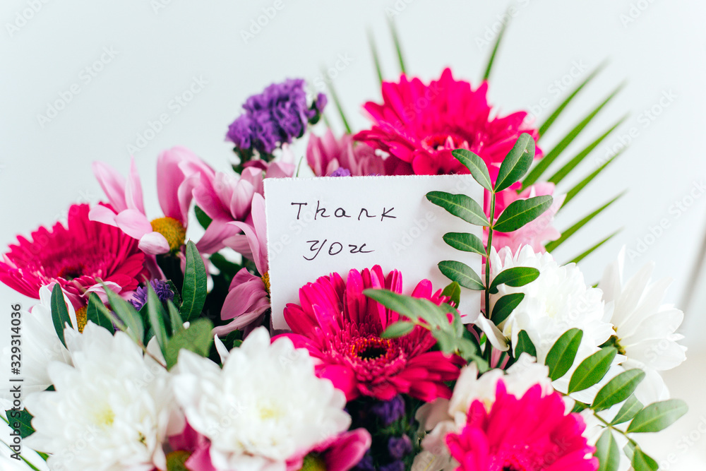 Beautiful Bouquet Of Flowers With Card