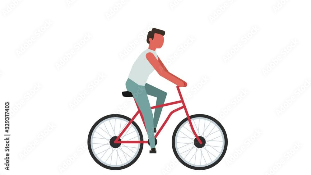 Stick Figure Pictogram Color Man Character Bike Rider Cycling Cartoon ...