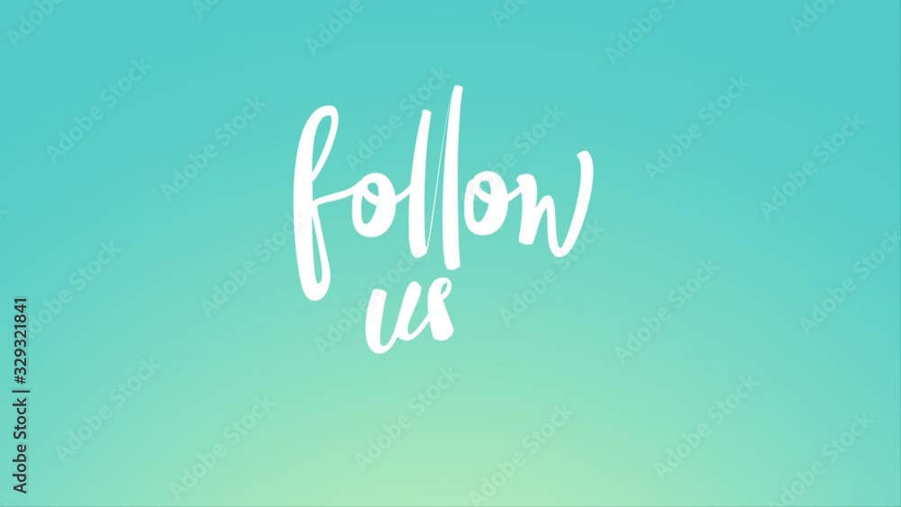 Follow us, thank you - Handwritten calligraphy lettering text. Footage ...