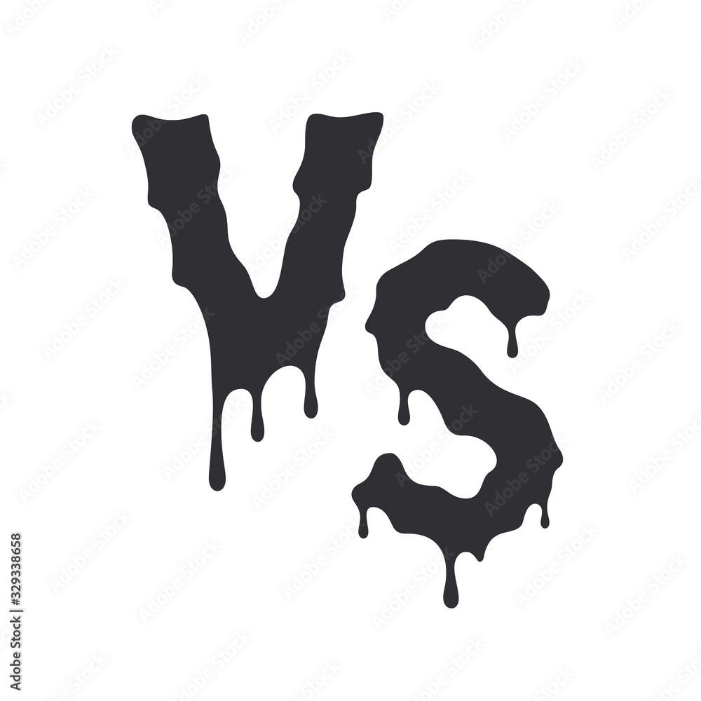 VS letters. Versus sign. Fight competition. Battle vs match. Game match ...