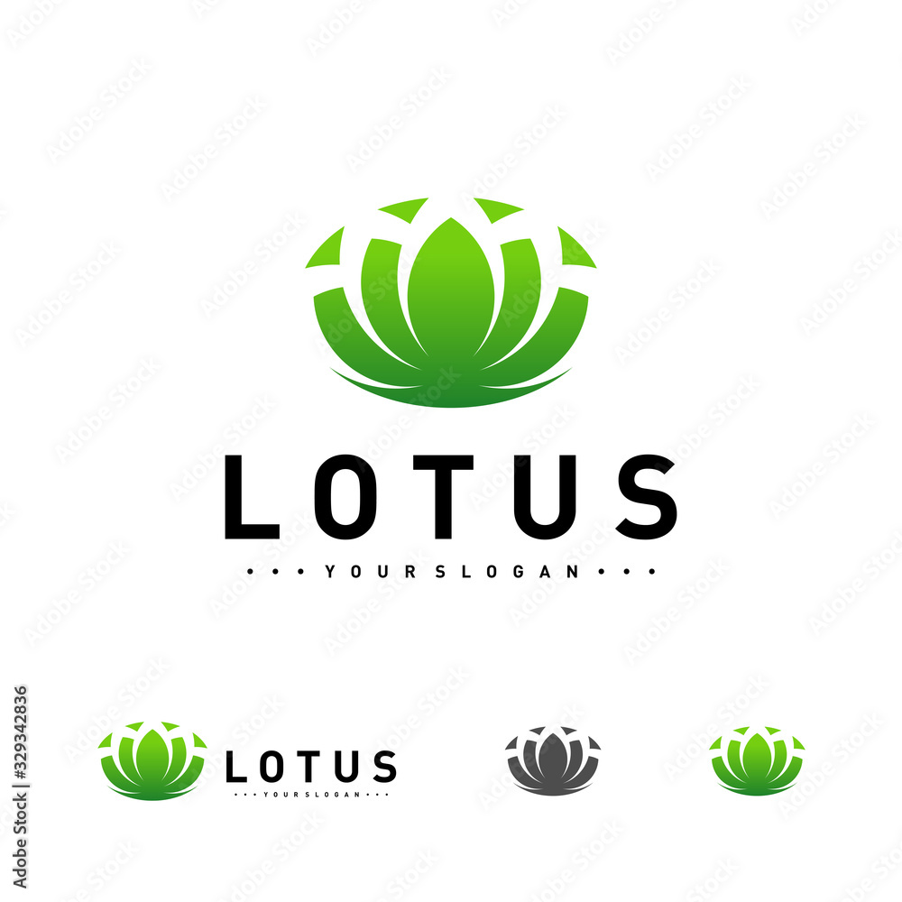 Luxury Lotus logo design vector template, Lotus flower logo concept ...