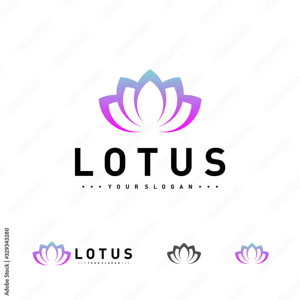 Luxury Lotus logo design vector template, Lotus flower logo concept ...