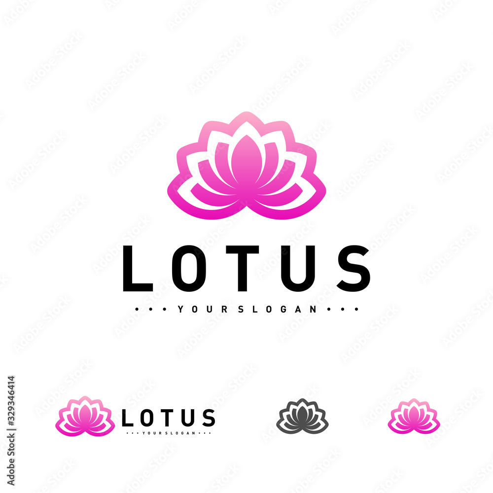 Luxury Lotus logo design vector template, Lotus flower logo concept ...