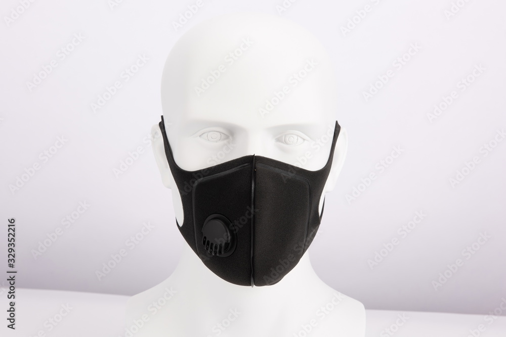 The black mask with breathing valve can effectively prevent virus ...