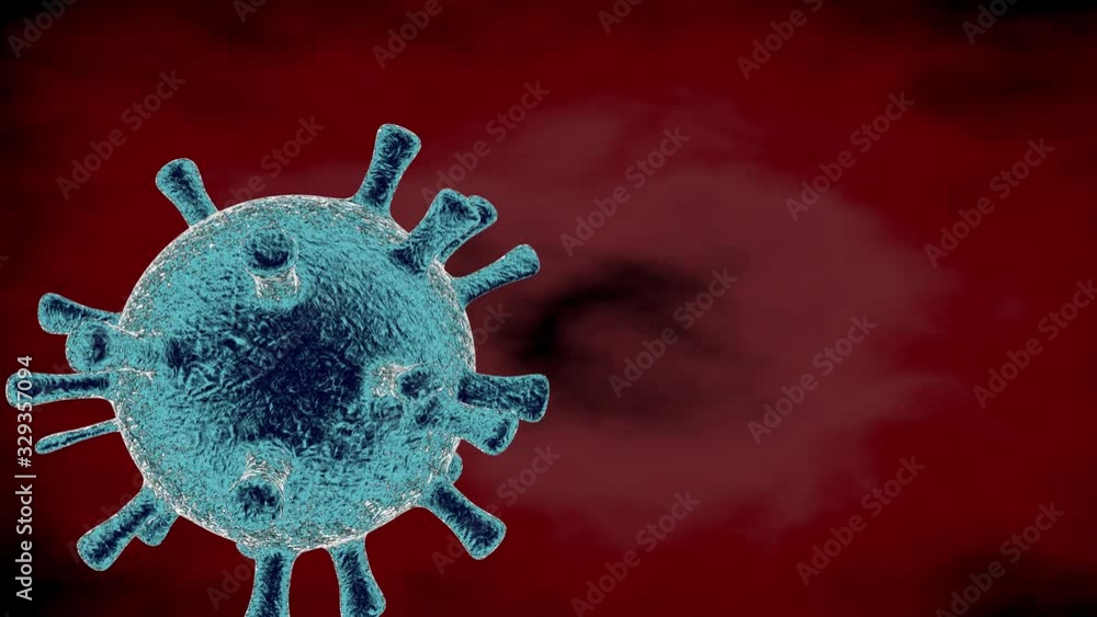 Blue microorganisms.Viruses under microscope.Human immune system virus ...