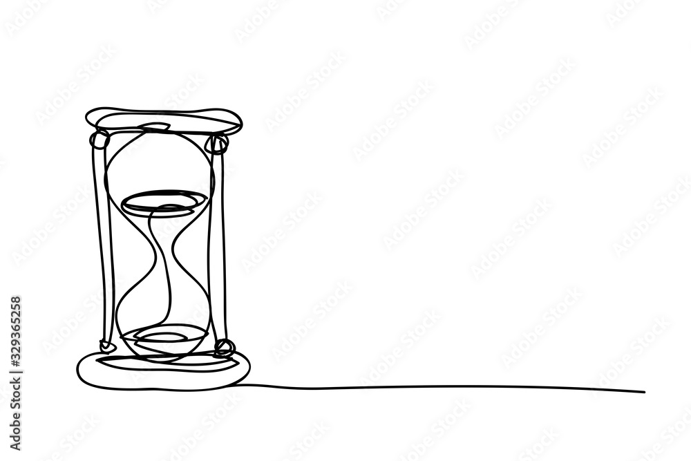 hourglass , line drawing style,vector design Stock Vector | Adobe Stock