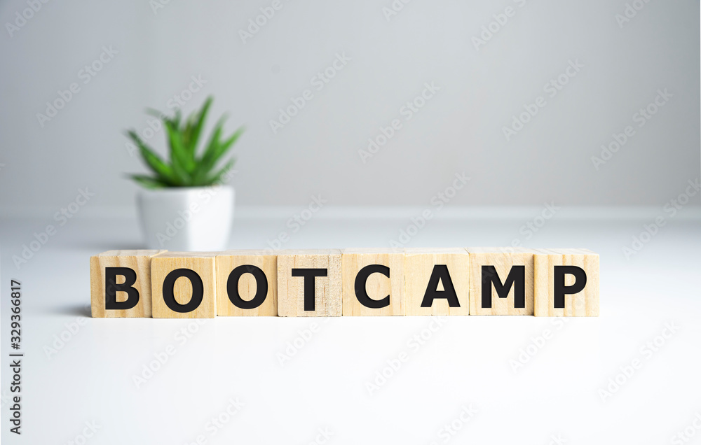 BOOTCAMP word written on wood block, business concept. Stock Photo ...