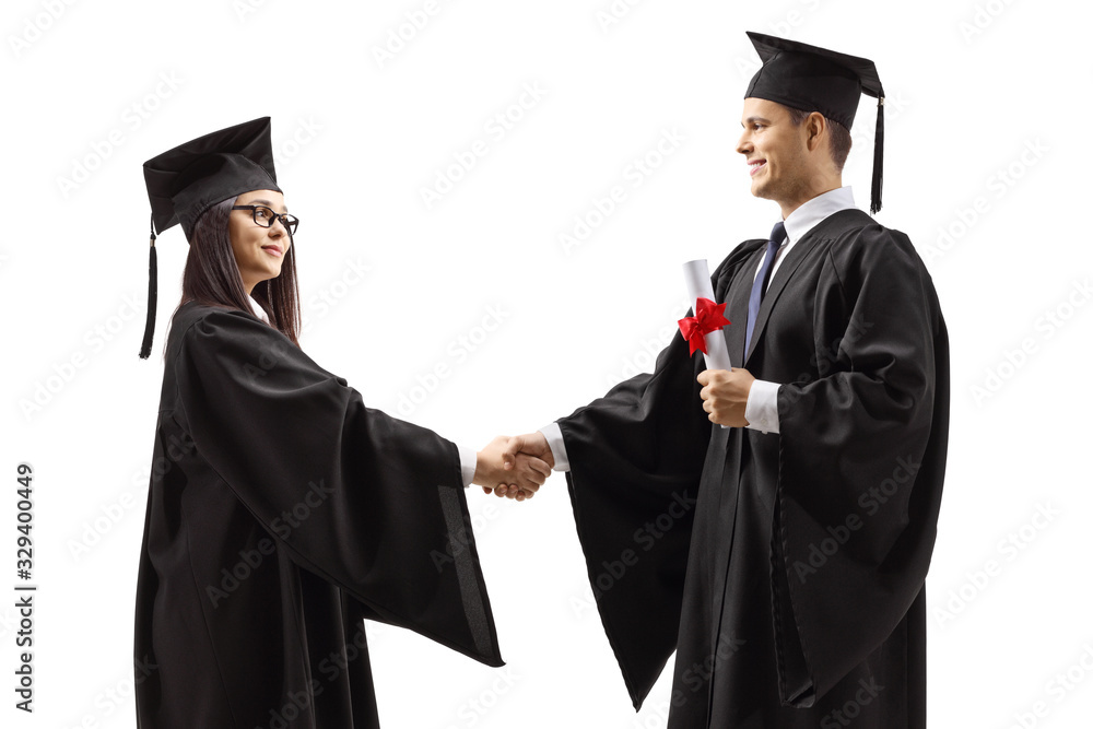 Graduates shaking hands Stock Photo | Adobe Stock